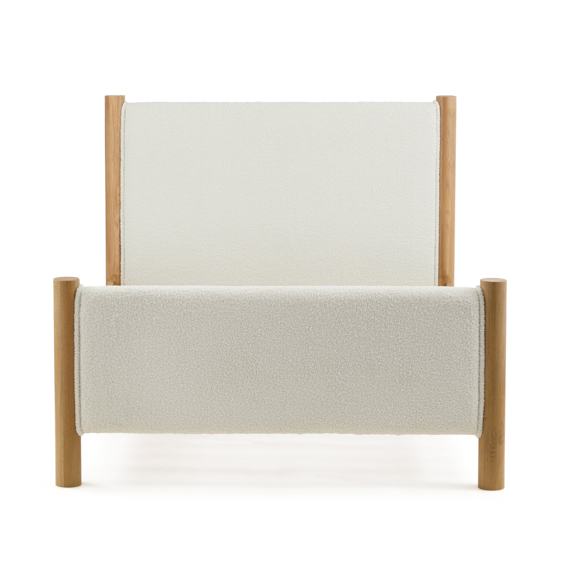 Salt Flat Rainier Bed - Solid Oak Frame with Luxurious Bouclé Upholste
