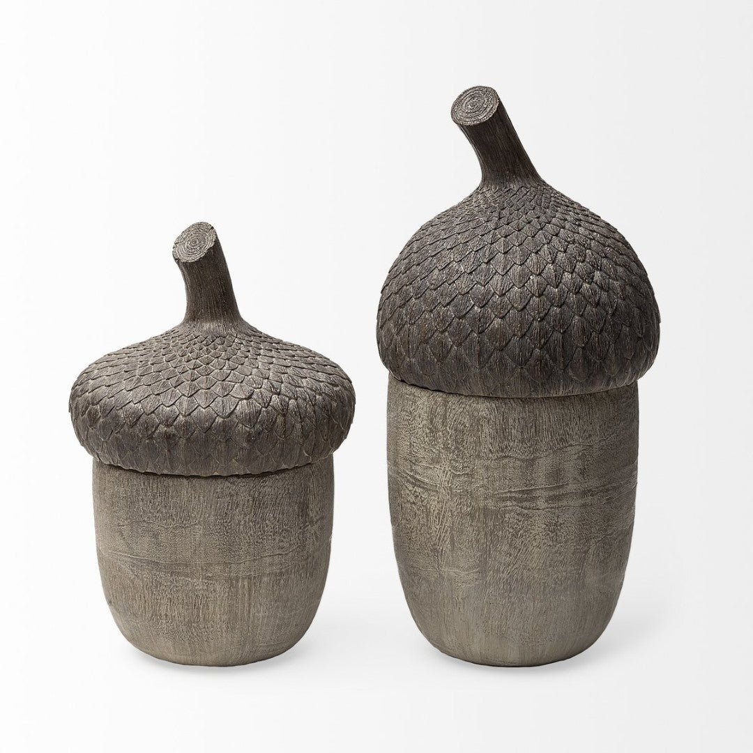 Mandor Acorn Storage Box - Charming Nature-Inspired Décor for Organizi