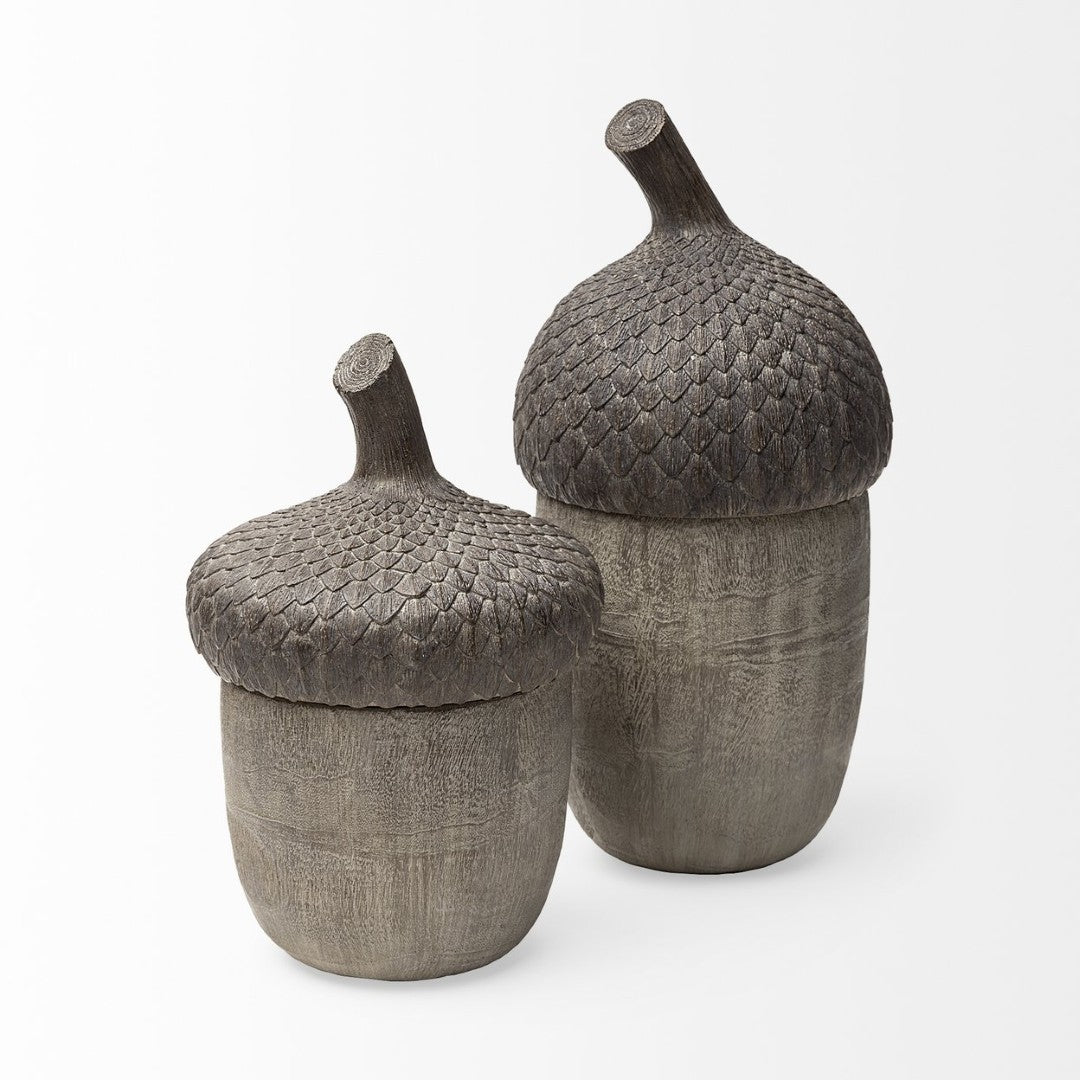 Mandor Acorn Storage Box - Charming Nature-Inspired Décor for Organizi