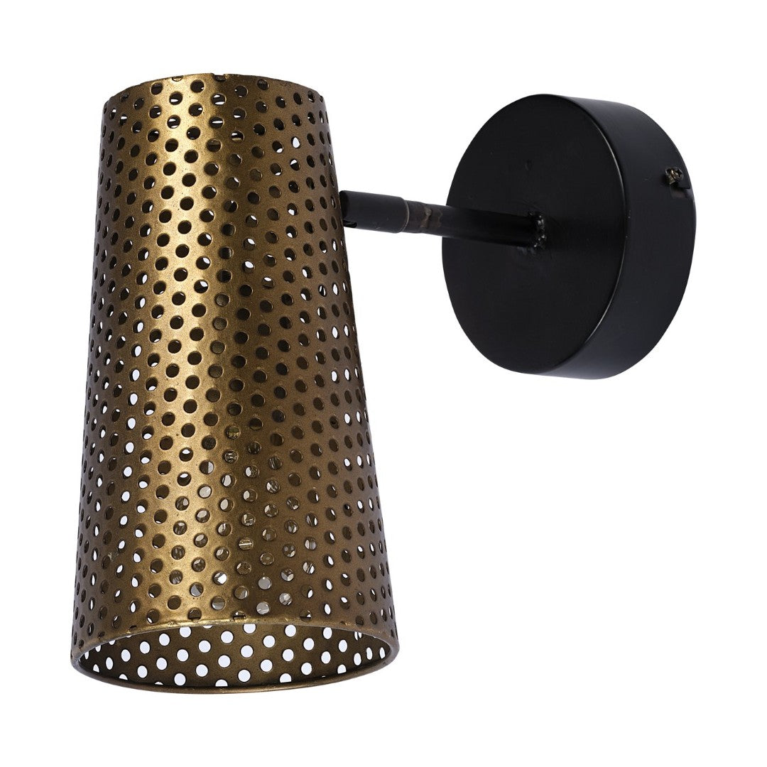 Wesley Industrial Chic Perforated Cone Wall Sconce for Ambient Lightin