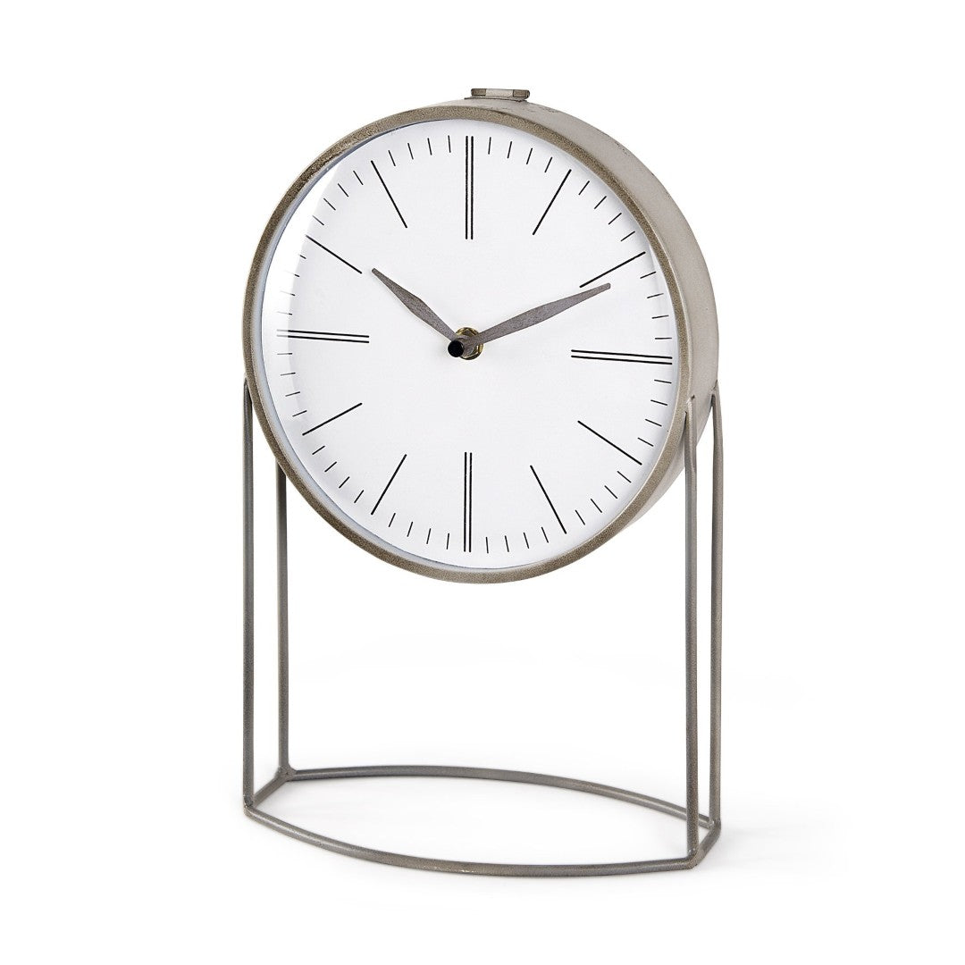 Aurus Sculptural Metal Table Clock – Modern Design with Easy Readabili