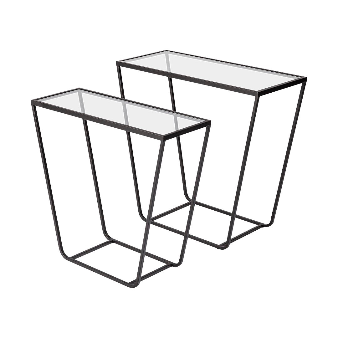 Arya Modern Industrial Accent Tables Set of 2 – Sleek Rectangular Desi