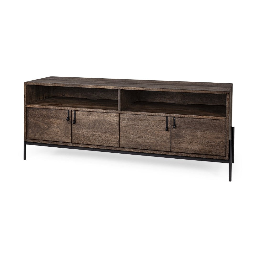 Glenn Mid-Century Modern Media Console with Ample Storage and Soft-Clo