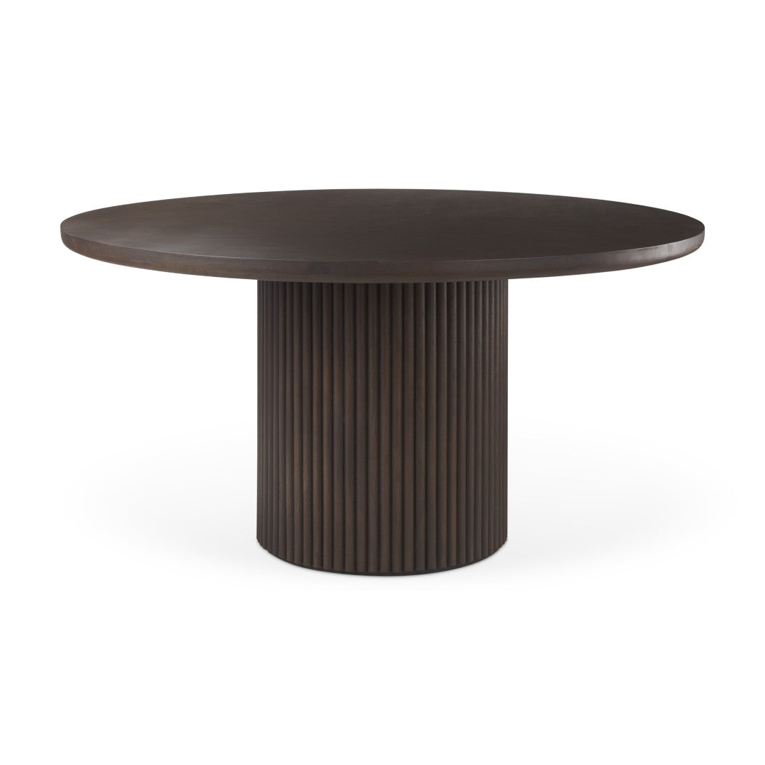 Terra Dining Table: Sculptural Round Design in Rich Mango Wood for Mod