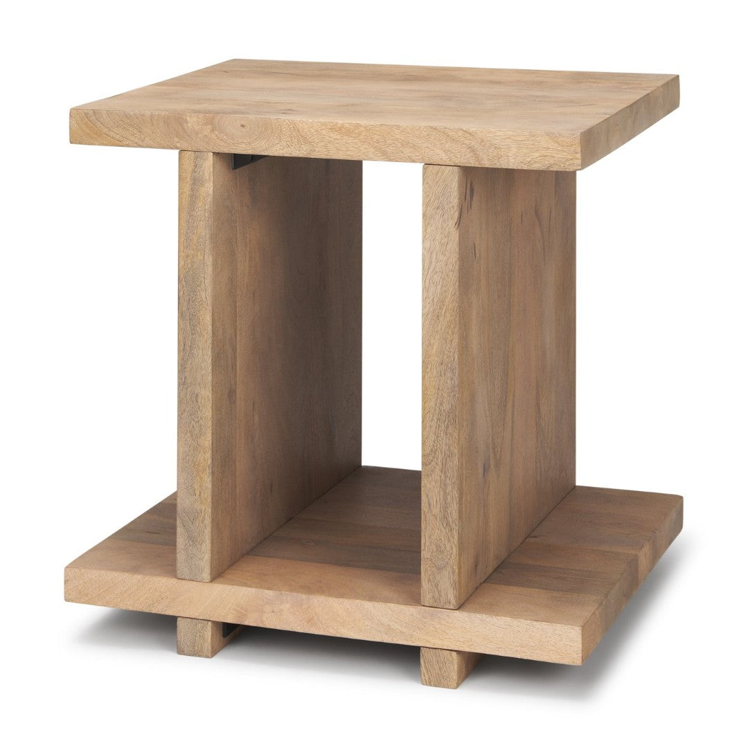 Nohr Handcrafted Solid Mango Wood Accent Table with Unique Grain for T