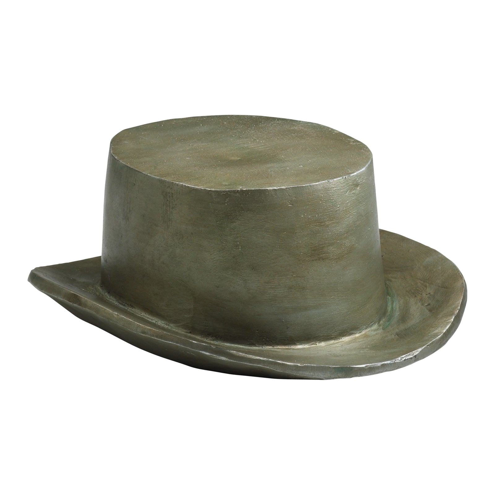 Hat Token Sculpture – Elegant Cast Iron Art Piece in Silver-Grey for H