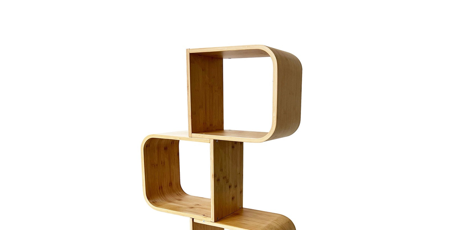 Modern Bamboo Diagonal Shelf Unit For Living Room — Contemporary Verti