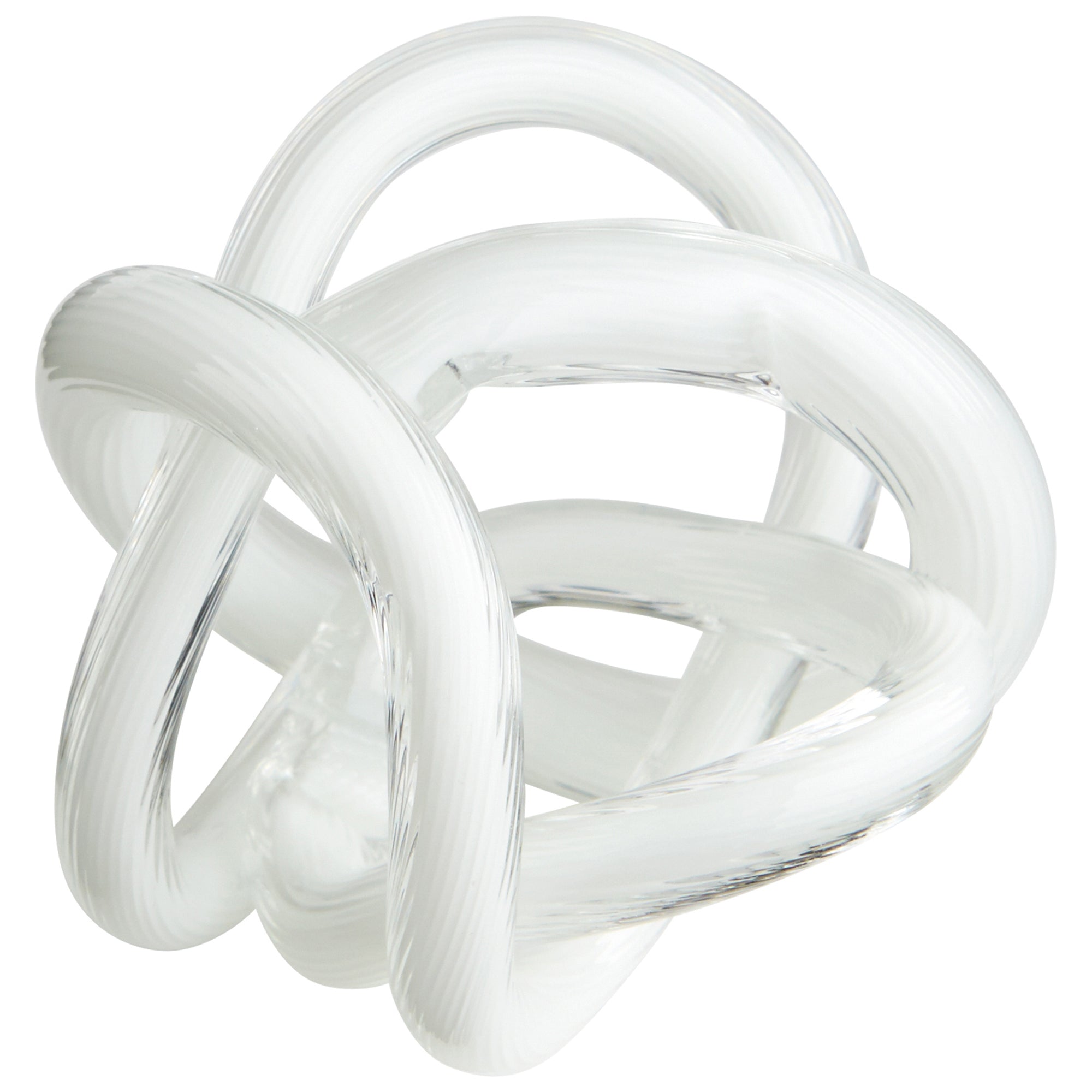 Interlace Filler - Elegant White-Cream Glass Décor Piece for Home Styl