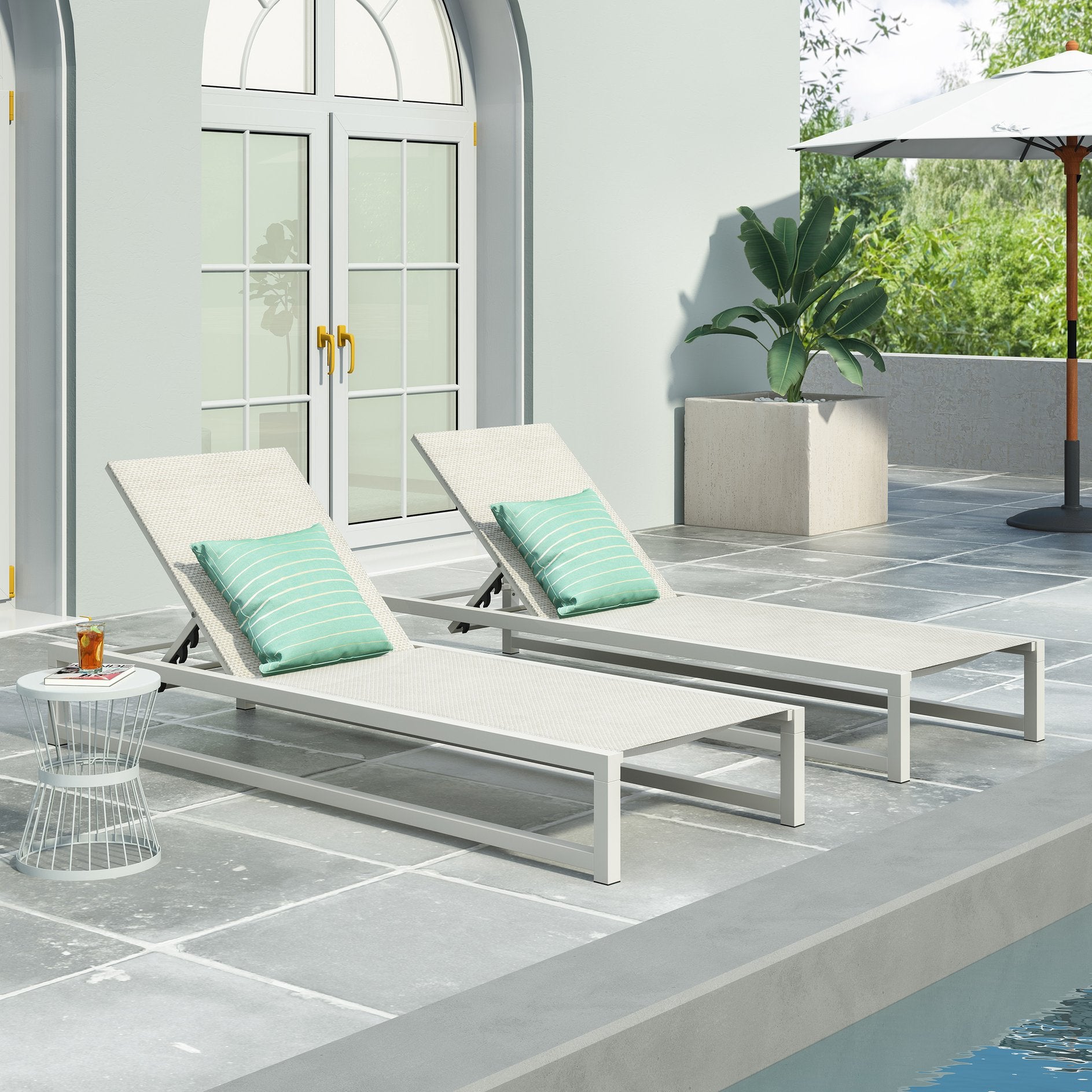 Christopher Knight Home® Outdoor Aluminum Chaise Lounges Set, 2-Piece