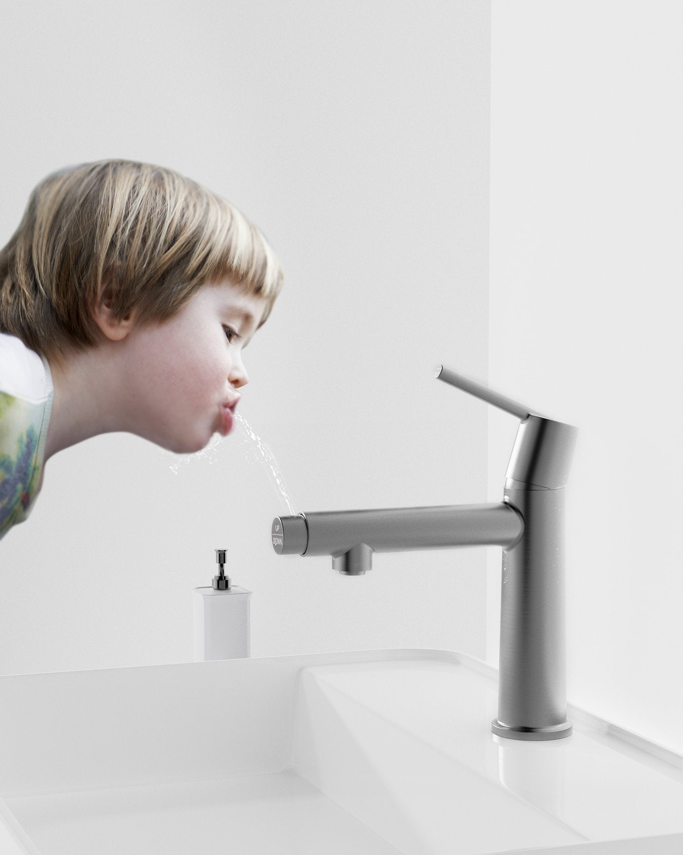 Gun Gray Single Handle Bathroom Faucet - Modern Design With Dual Flow