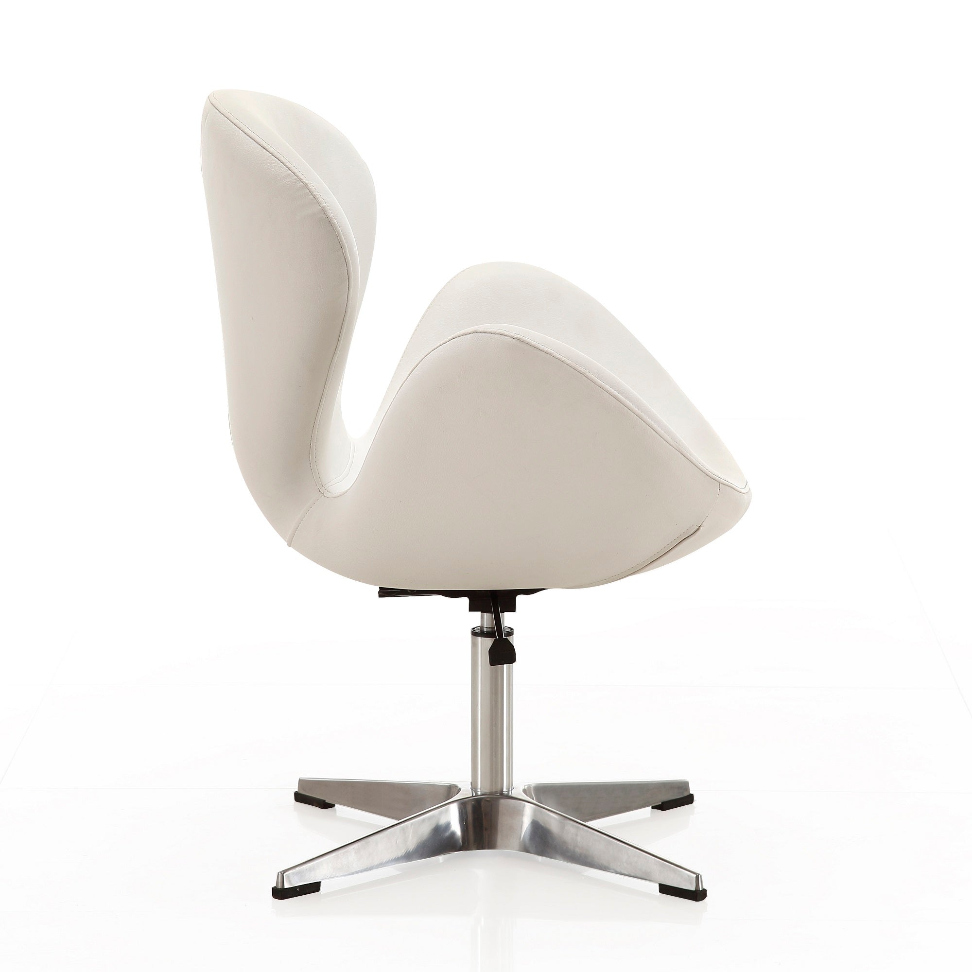Raspberry Upholstered Swivel Lounge Chair with Adjustable Height, Poli