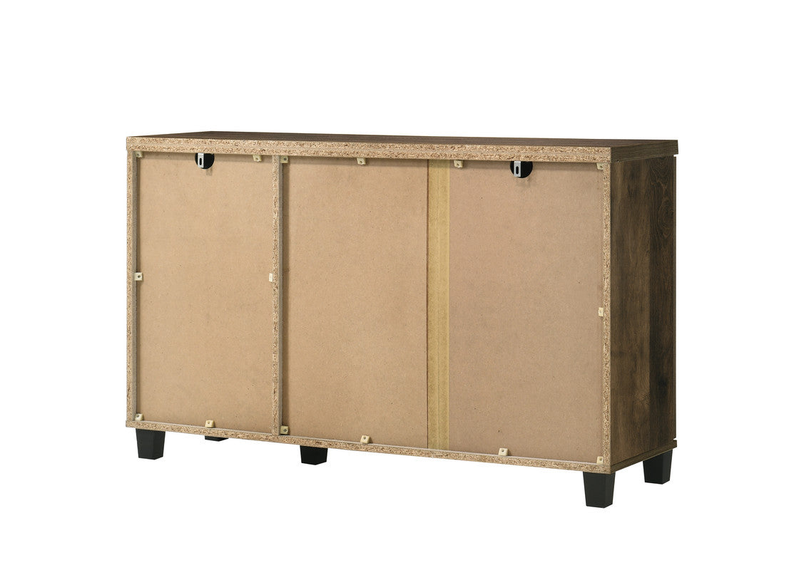Corby 45" Dark Dusty Oak 3-Door Shoe Cabinet With 6 Adjustable Shelves