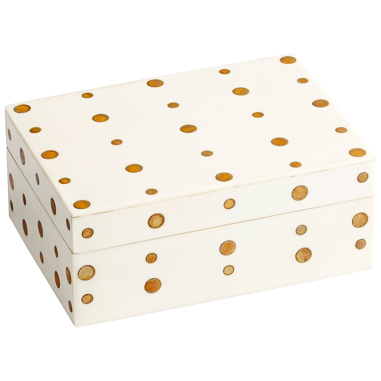 Dot Crown Container - Elegant Brass and Resin Storage Solution with Ch