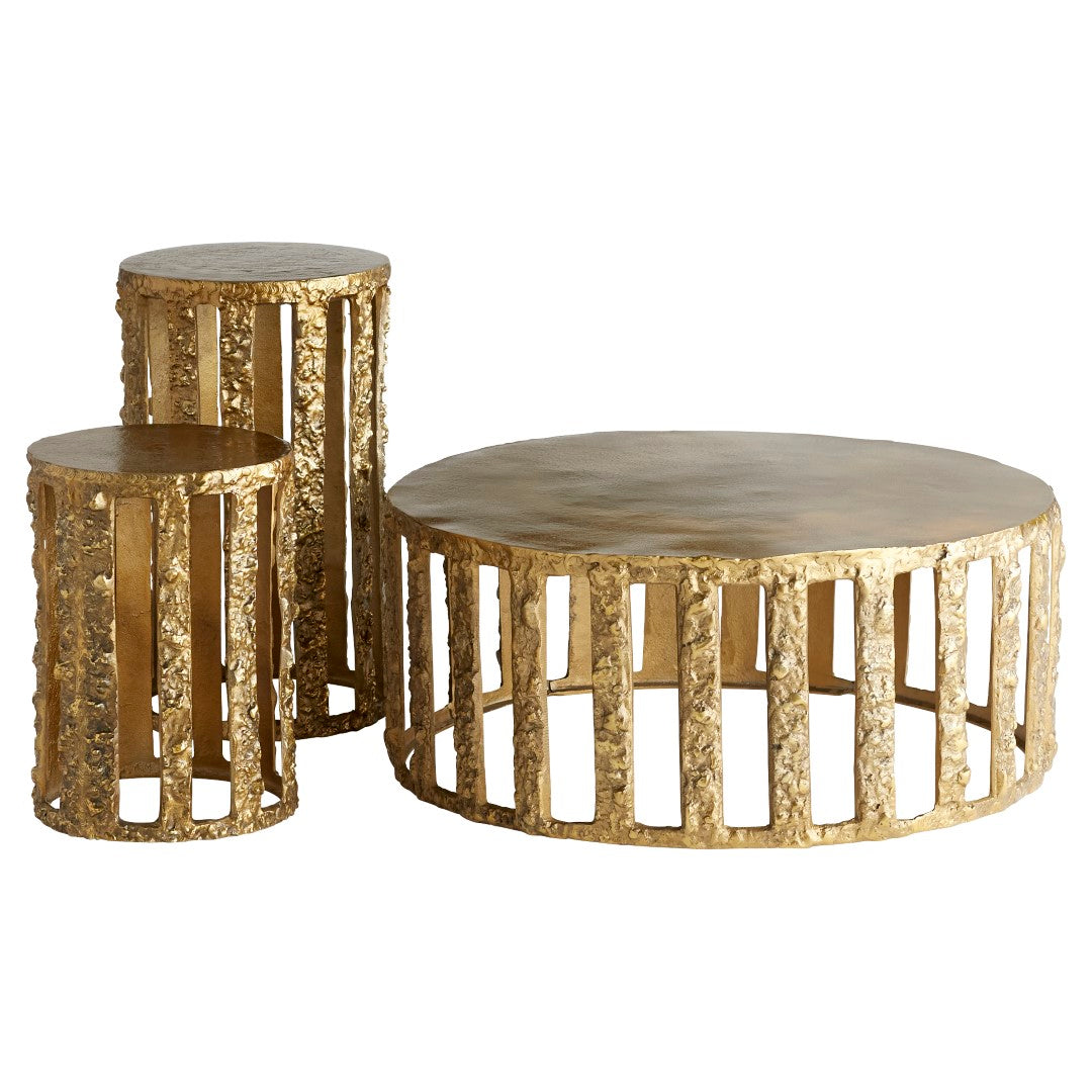Lucila Gold Aluminum Coffee Table - Stylish 33.5” Design, Perfect for
