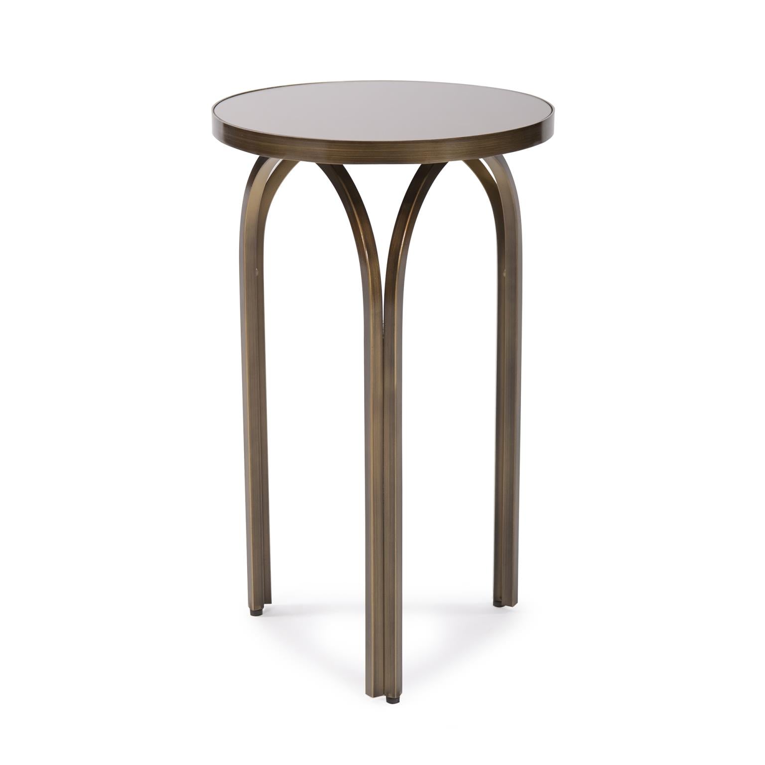 Palladio Elegant Tea Tint Side Table with Hand-Rubbed Bronze Finish an