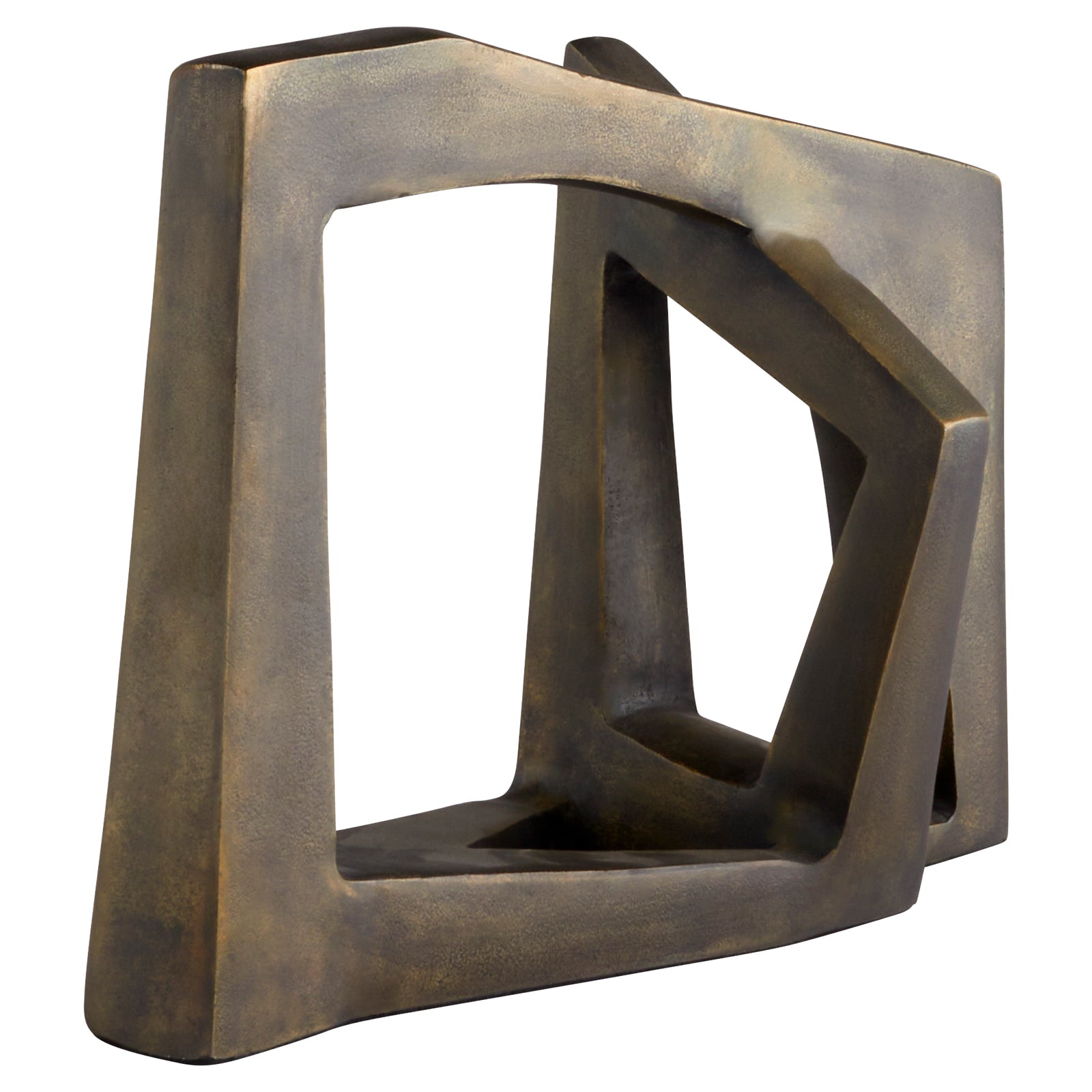 Conundrum Sculpture - Stunning Brown-Bronze-Rust Art Piece, 10"H x 5.5