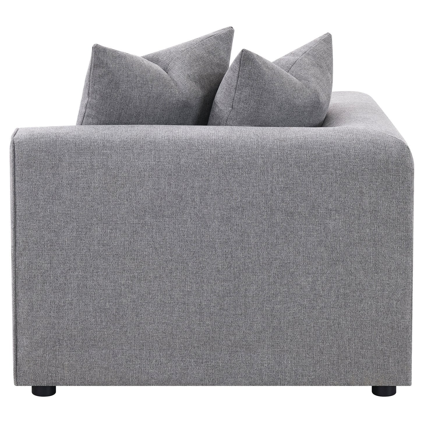 Amherst Grey Corner Chair With Accent Pillow - Modern Comfort, Versati
