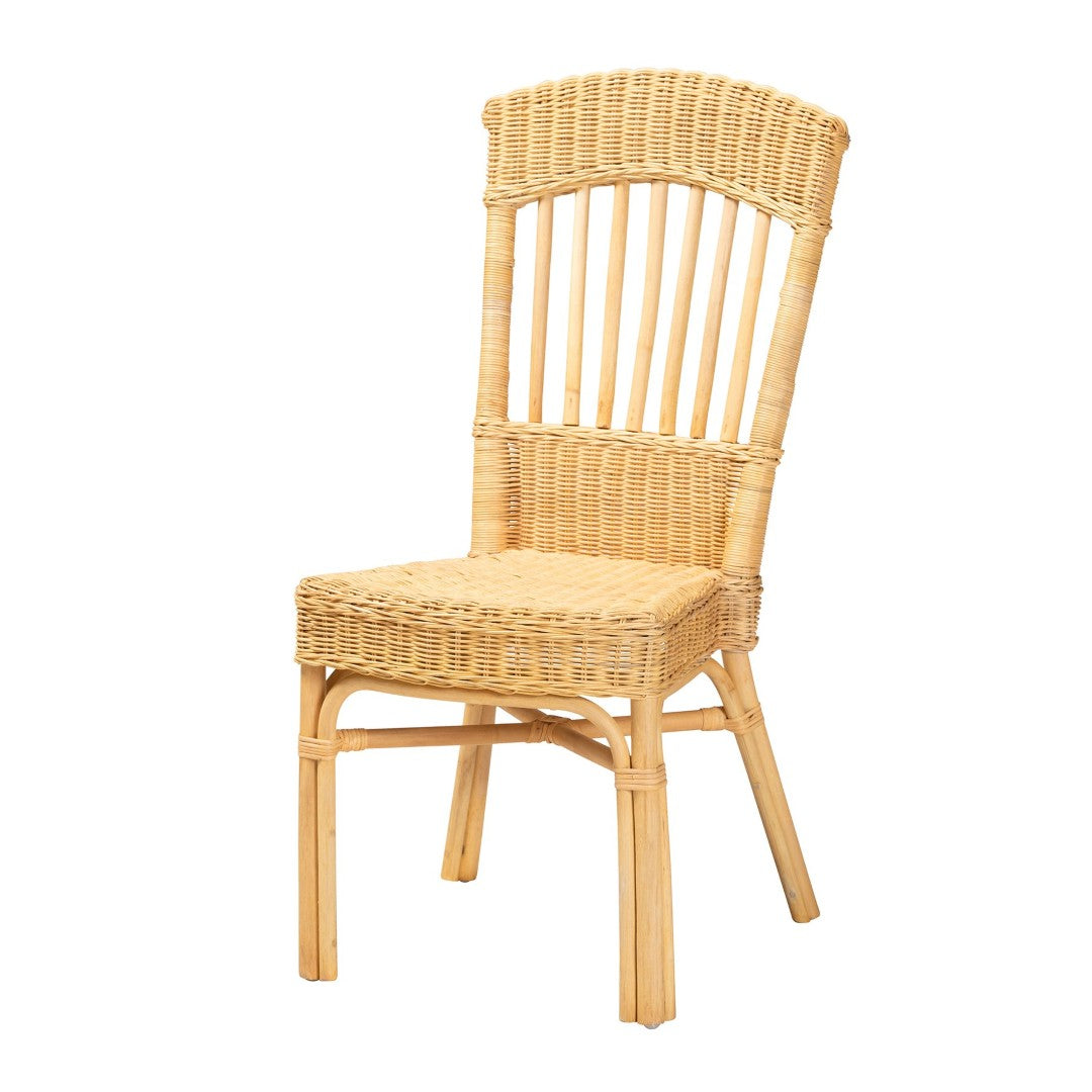 bali Barito Modern Bohemian Rattan Dining Chair - Handcrafted, Versati