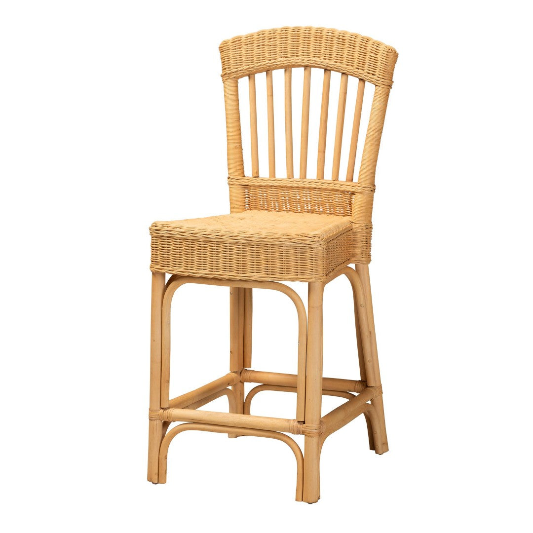 bali Barito Handwoven Rattan Counter Stool - Modern Bohemian Design fo