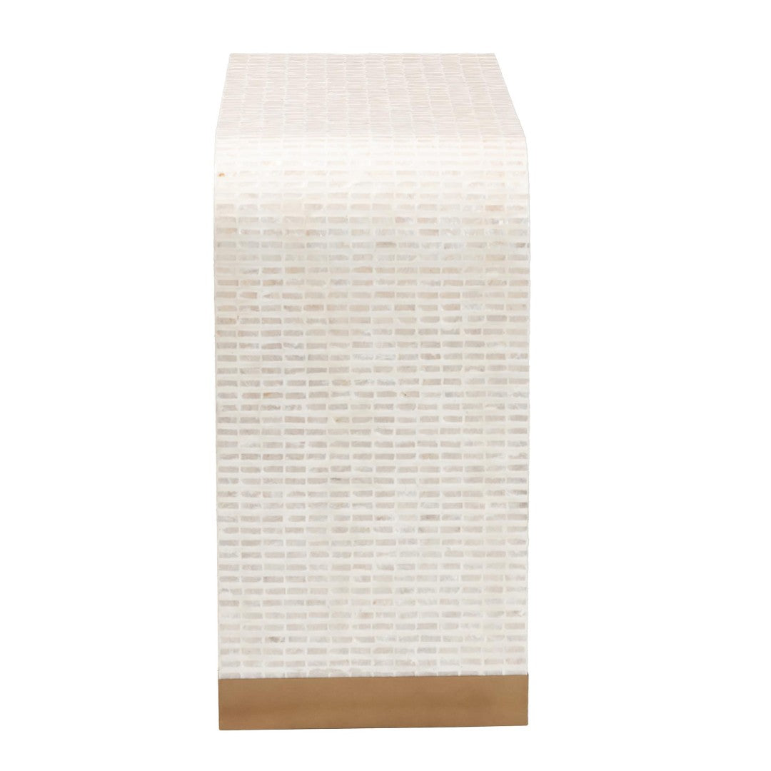 bali Bali Carlyn Coastal Console Table - Beige & White Capiz Shell Des