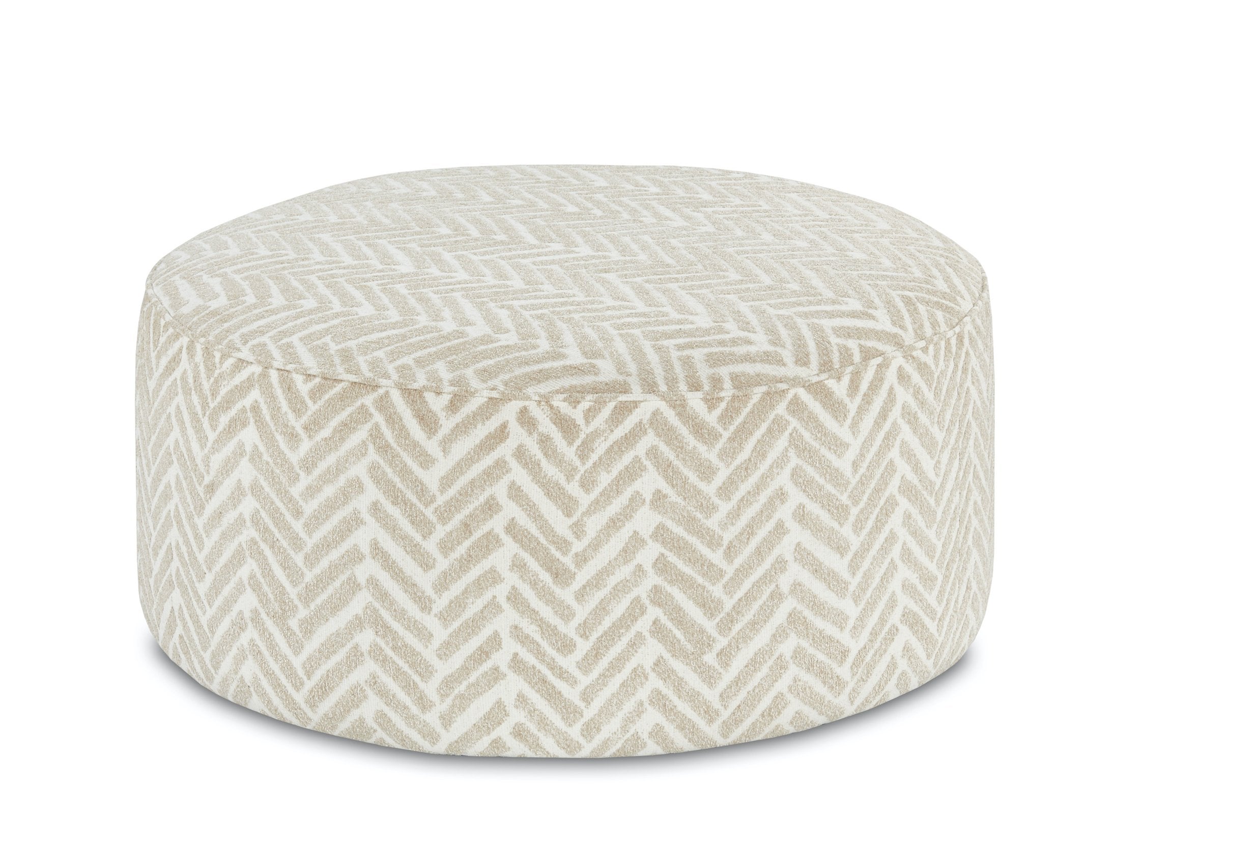 Vibrant Passageway Vanilla Cocktail Ottoman - Stylish Round Seat & Ser