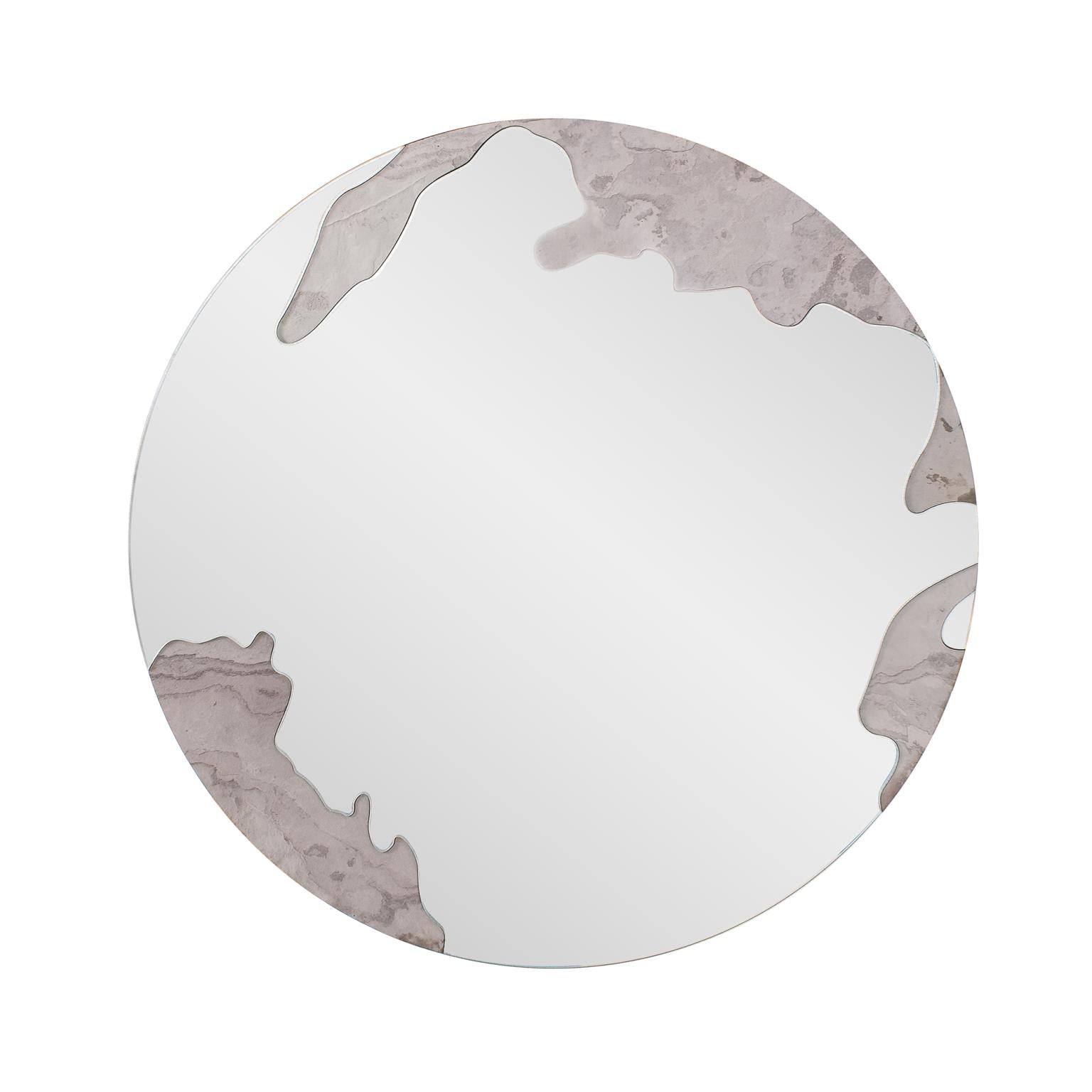 Universal Flow Mirror: Captivating Marble Design Inspired by Lunar Lan