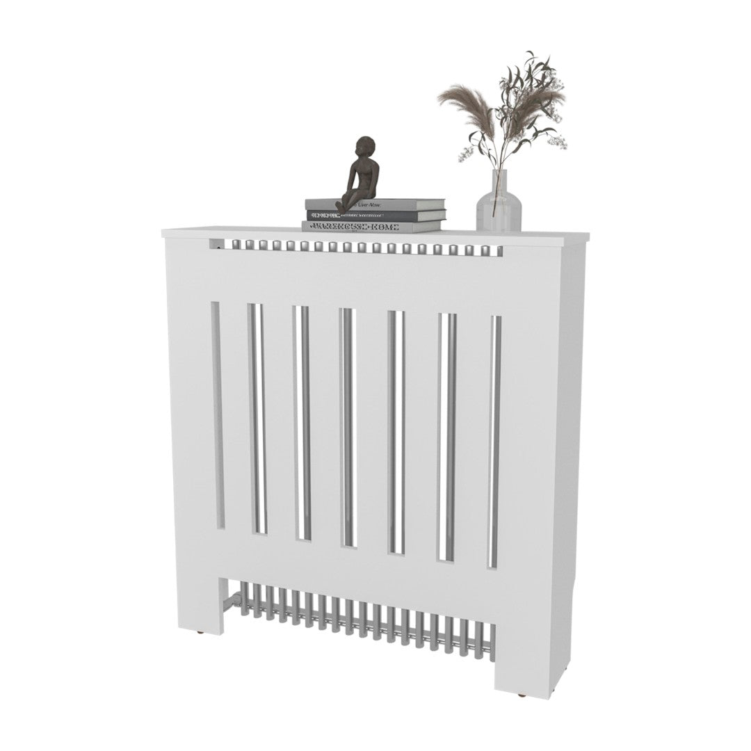 Radiator Cover Cabinet with Open Shelf Slim White Engineered Wood Hall
