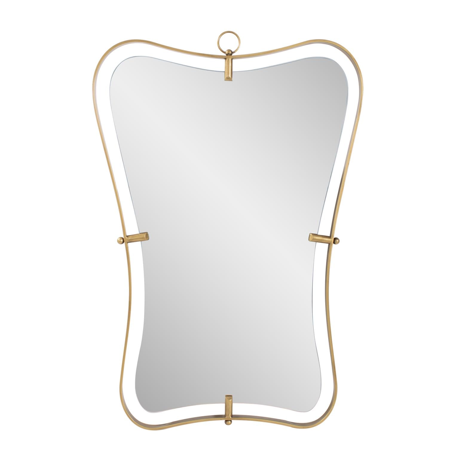 Lebanon Mirror - Elegant Matte Gold Abstract Frame with Curves for Con