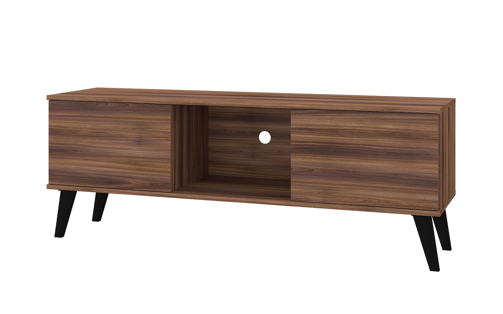 Doyers Mid-Century Modern TV Stand with Concealed Storage & Open Displ