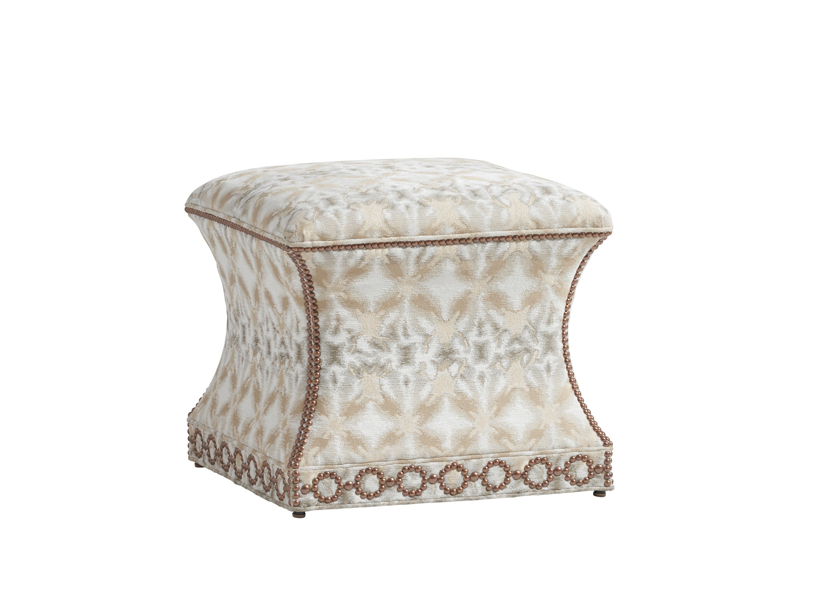 Merino Ottoman - Luxe Transitional Design with Elegant Gold Accents an