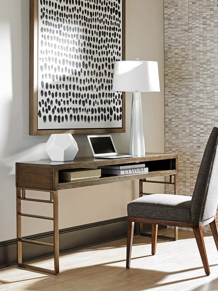 Sligh Kinetic Office Console - Modern Mocha Finish with Metal Base, Ve ...