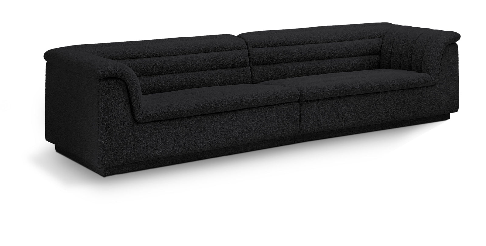 Cascade Modular Sofa - Elegant Curved Design with Deep Channel Tufting
