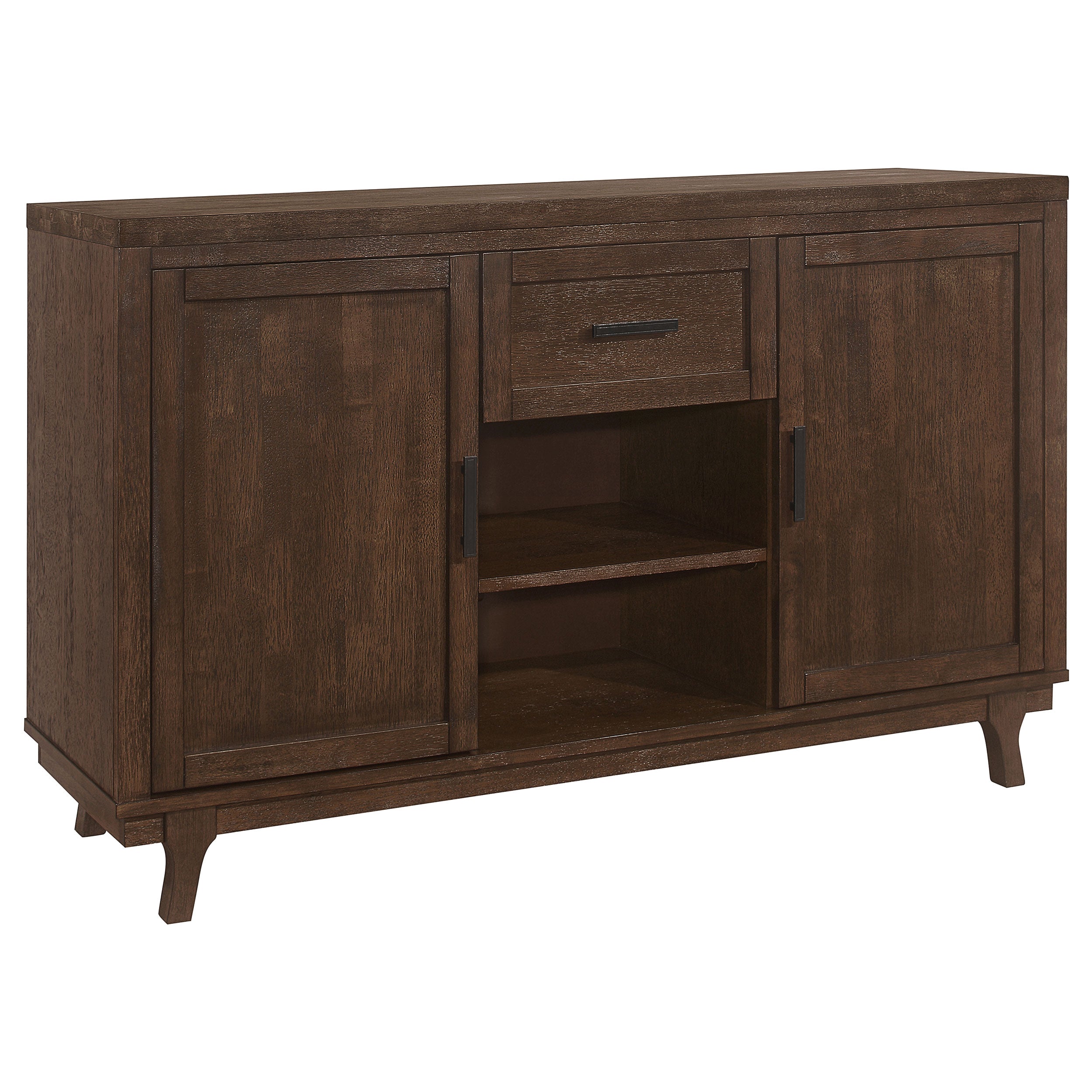Mccall Brown Oak 2-Door Server With Drawer, Rustic Farmhouse Sideboard