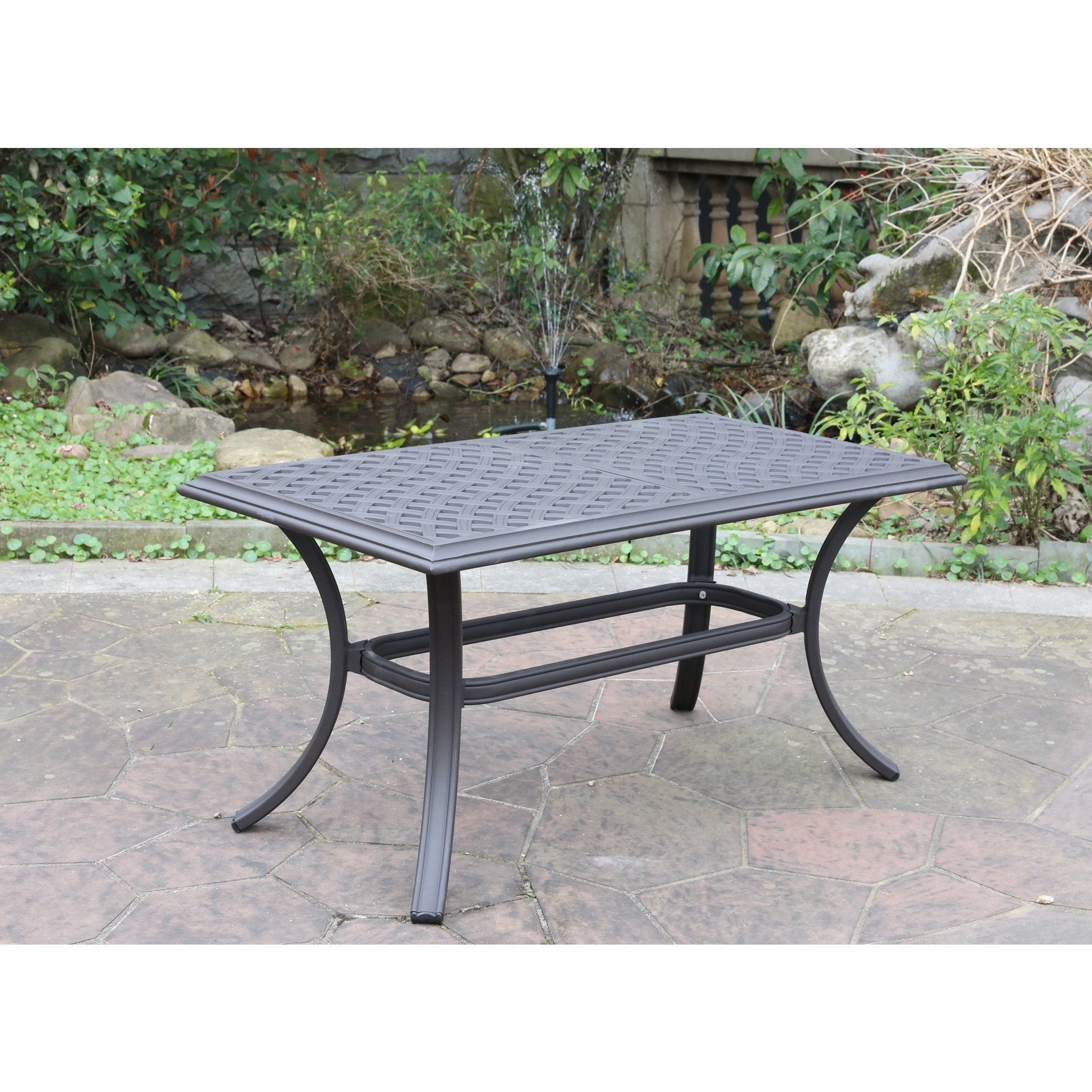 Coffee Table Halston Collection Espresso Brown Aluminum Outdoor Patio