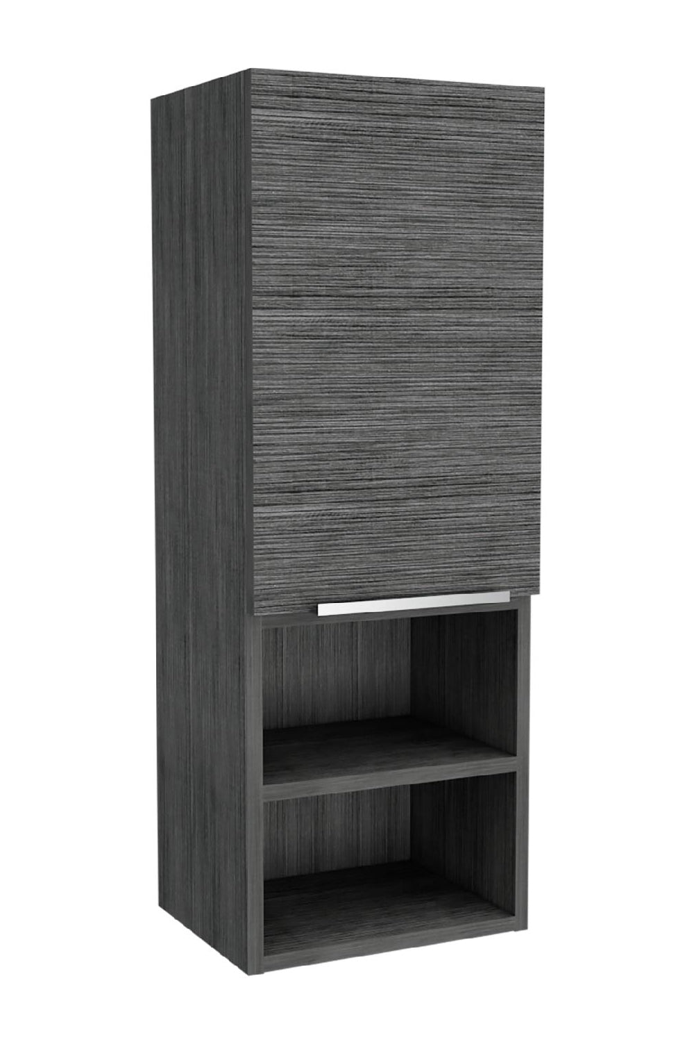 Smokey Oak Modern Rectangle Medicine Cabinet With 4 Shelves, 2 Open Ti