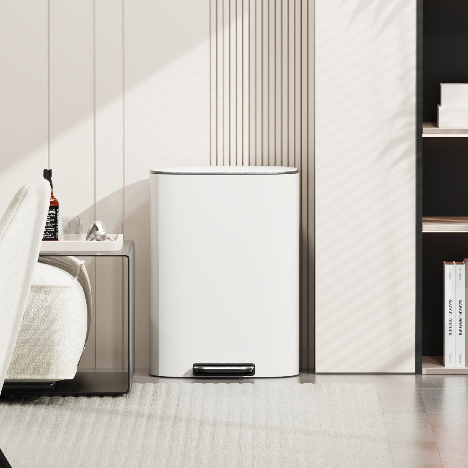 13 13 Gallon/50L Soft-Close Stainless Steel Trash Can With Foot Pedal,