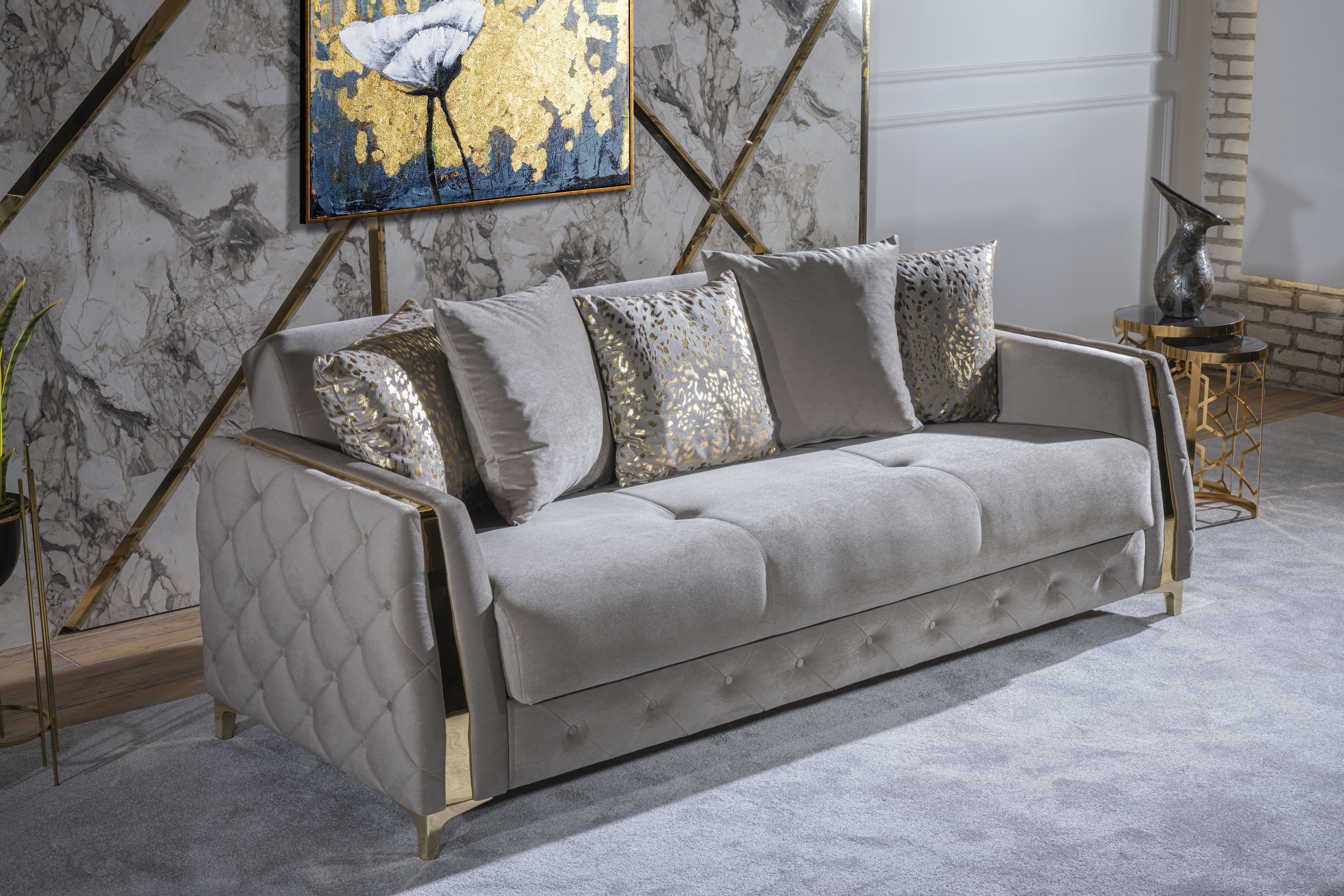 Lust Modern Sleeper Sofa With Hidden Bed And Under-Seat Storage, Durab