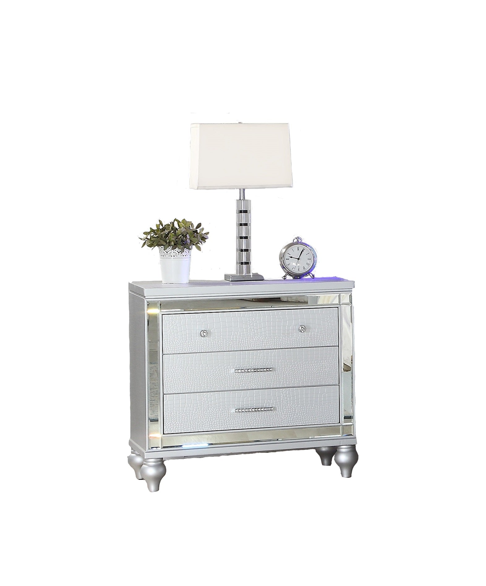 LIZZELLE King 5PC Bedroom Set with LED Fireplace Display, Bluetooth Sp