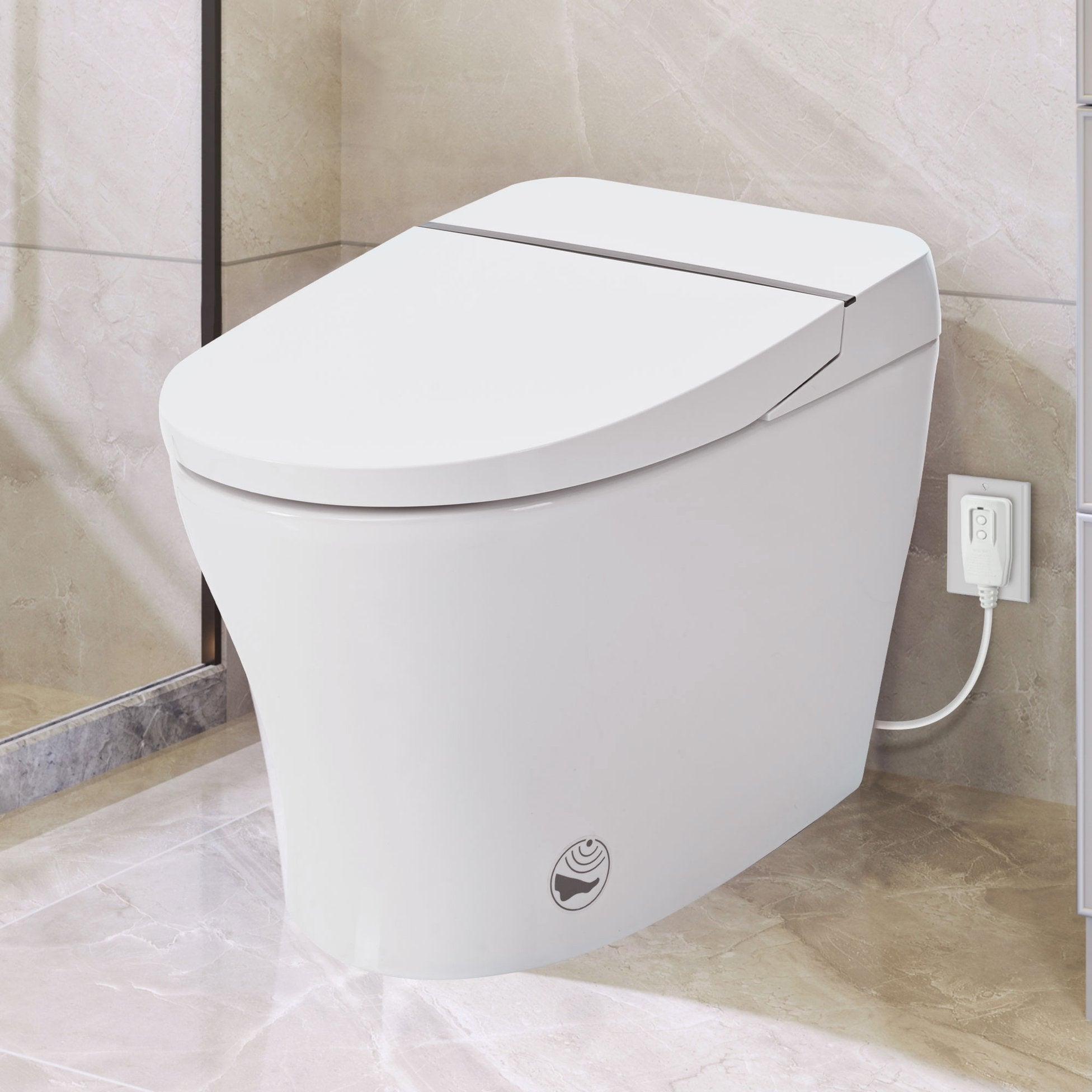 Heated Elongated Compact Tankless Toilet With Adjustable 4‑Level Seat