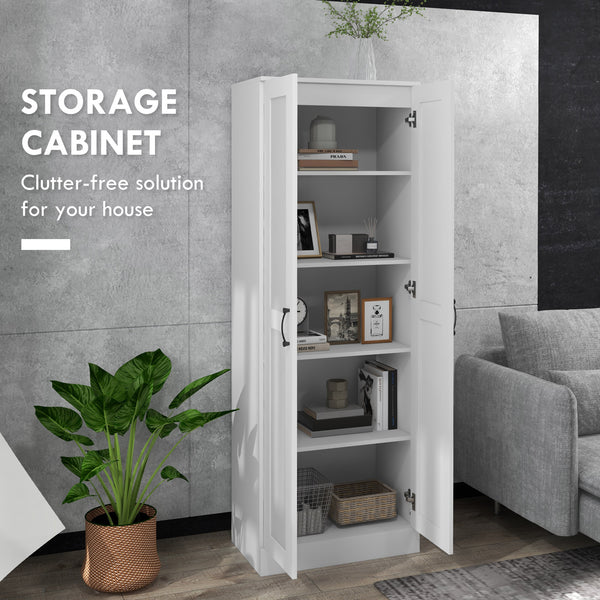 Homcom 69" Tall Storage Cabinet With Movable Storage Shelves, Modern S ...