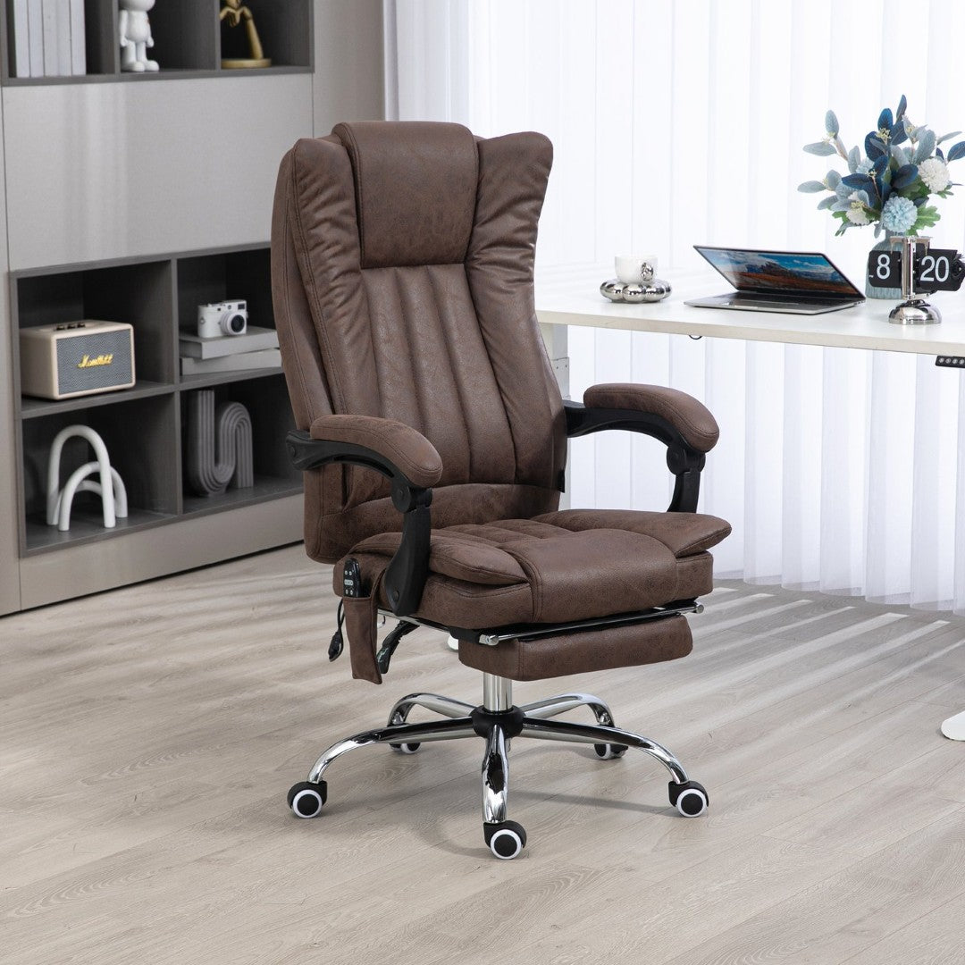 Vinsetto High Back Microfiber Office Chair With 6-Point Massage, Heat,