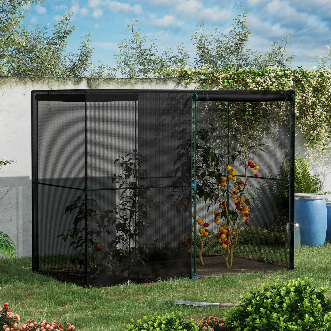 Outsunny 4' X 8' Walk-In Crop Cage - Durable Plant Protection Tent Wit