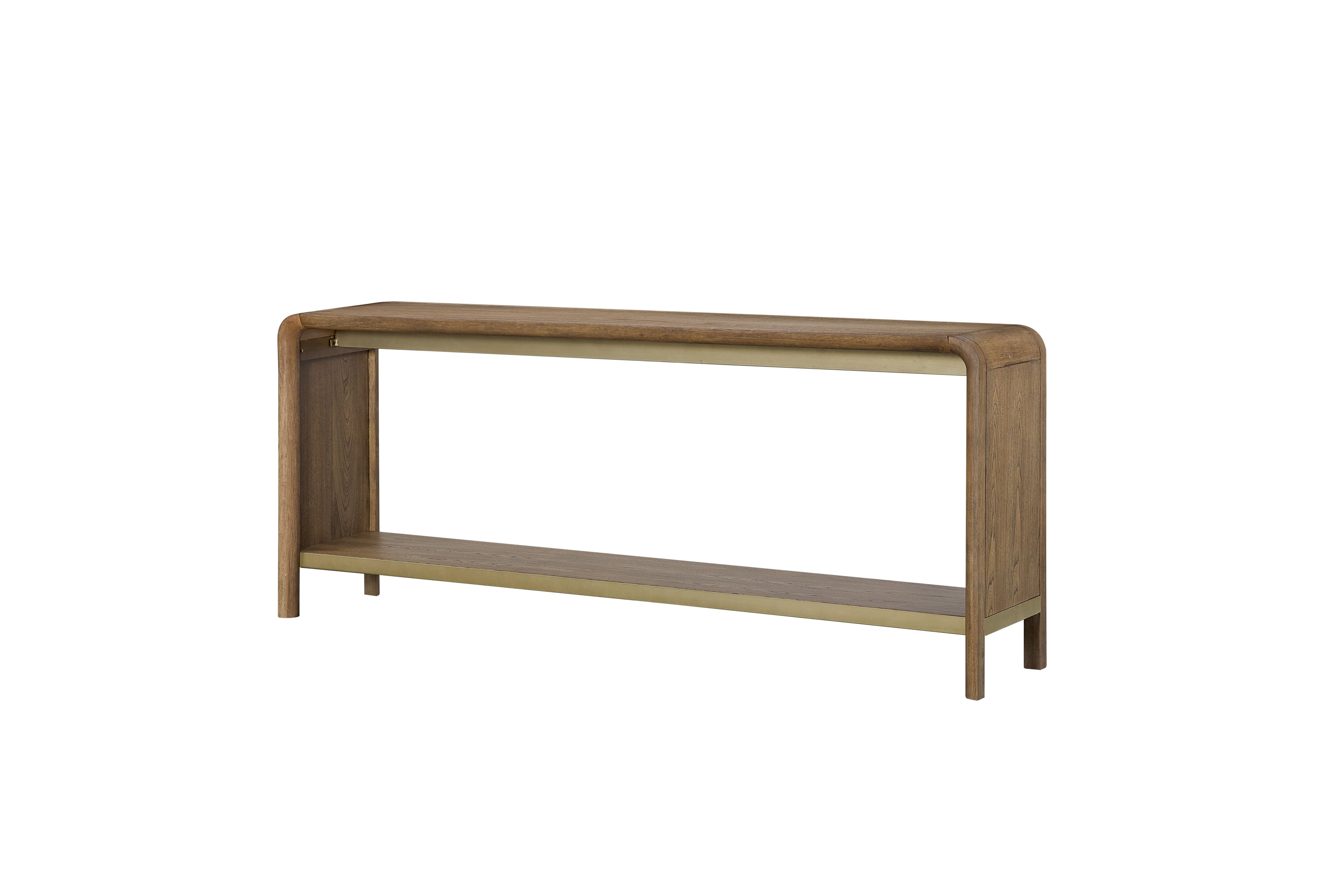 Waterfall Solid Wood Cocktail Table With Elm Veneer, Waterfall Sides