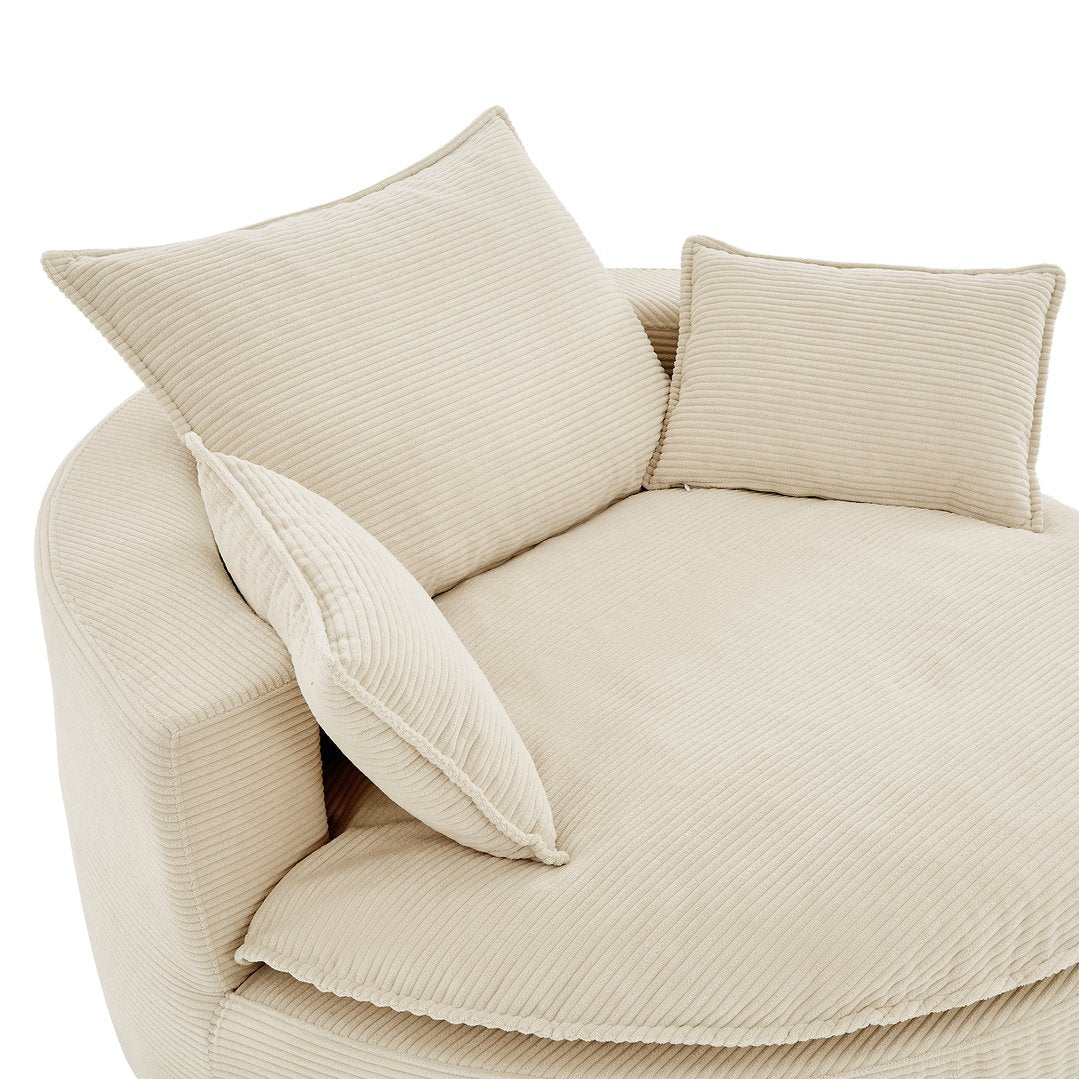 360° Oversized Swivel Lounge Chair With 38" Deep Seat Dual-Layer Cushi