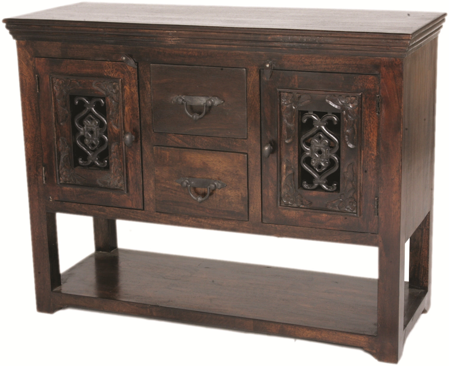 Durango 2-Drawer, 2-Door Server - Handcrafted Solid Acacia Wood with T
