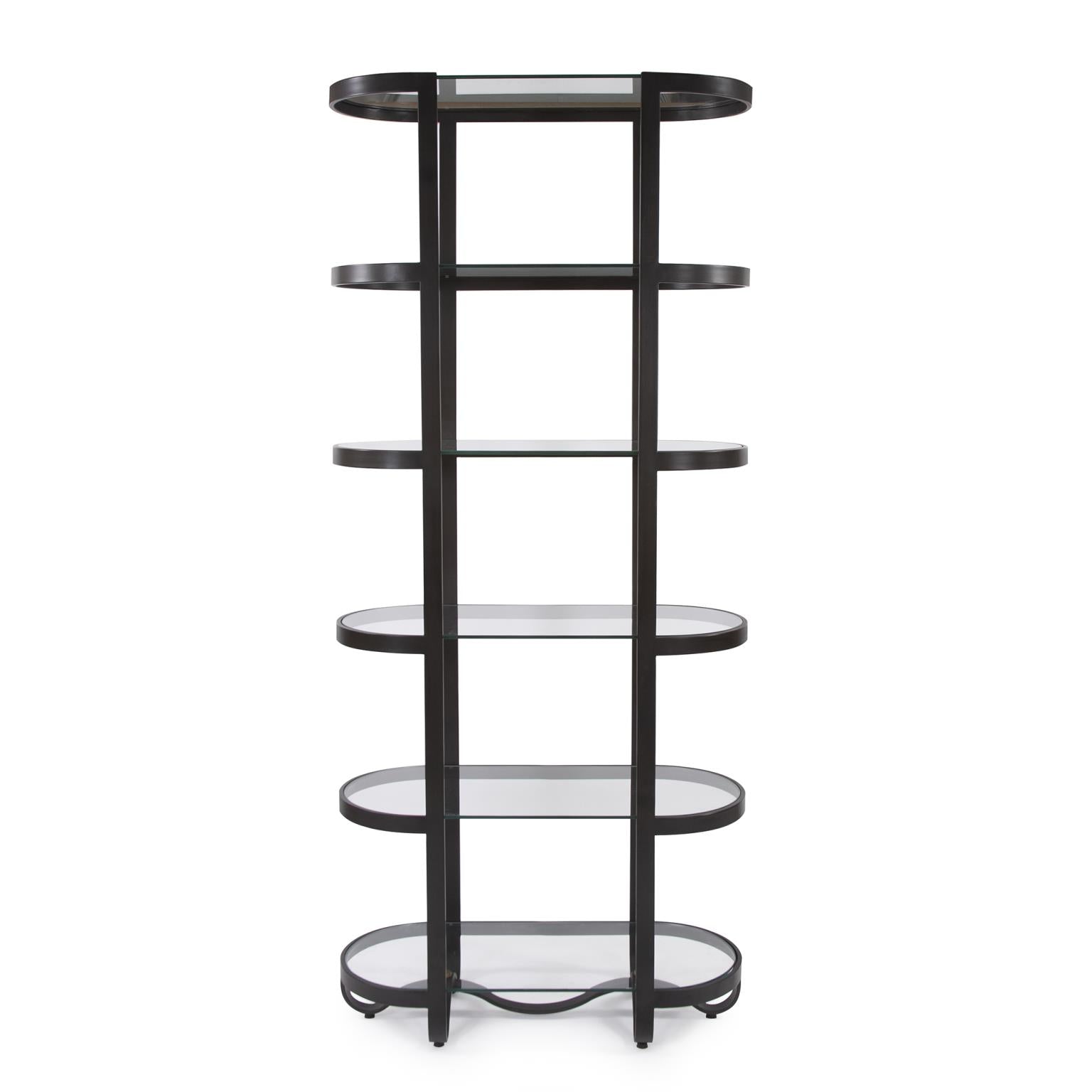 Brooklyn Iron Etagere - Industrial Chic Shelf with Graphite Frame, Gol