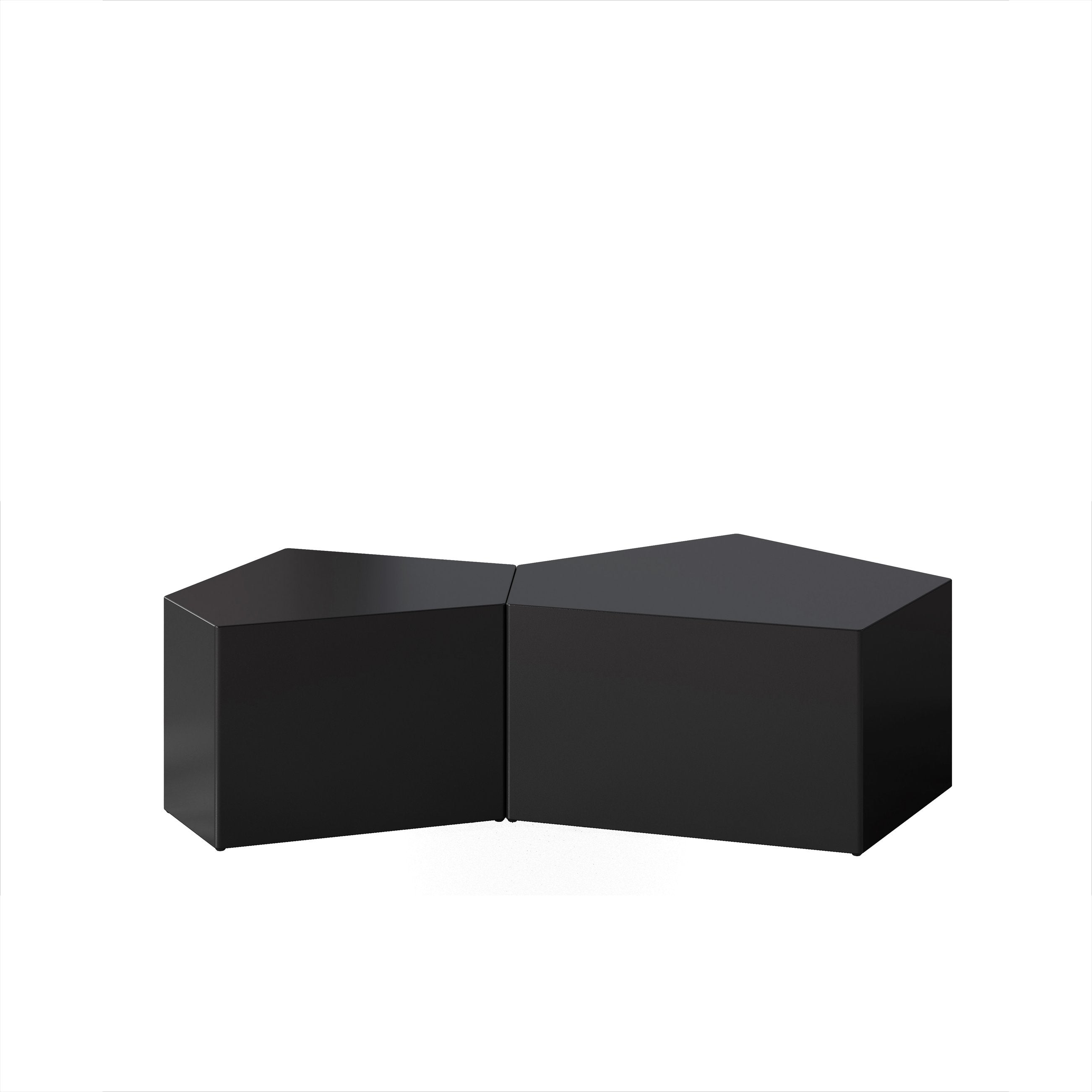 Irregular Geometric Nesting Coffee Table Set With Durable Mdf Finish,