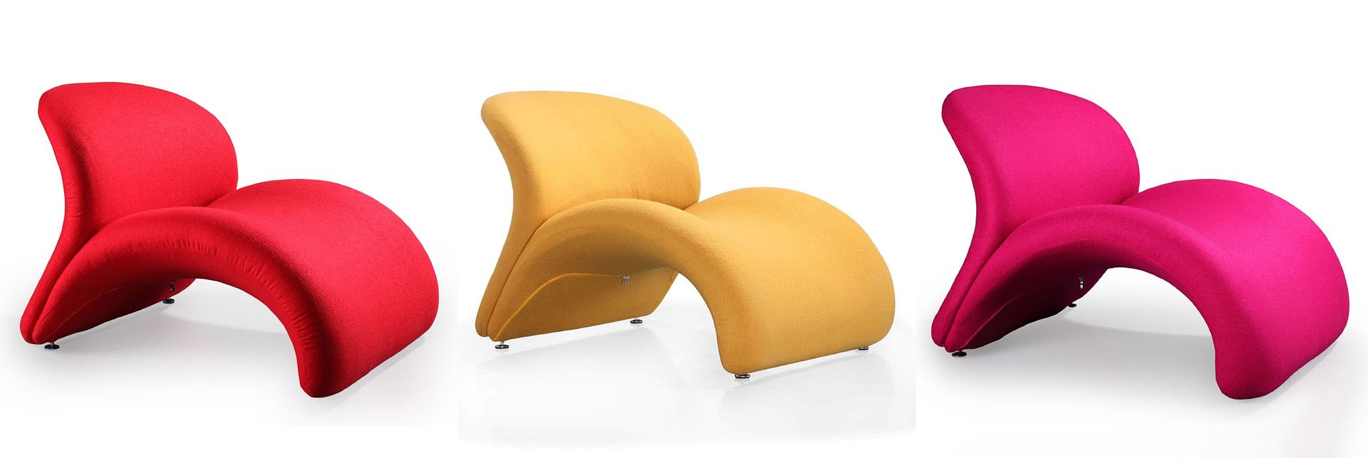 Rosebud Modern Abstract Lounge Chairs - Set of 3, Stylish Comfort for