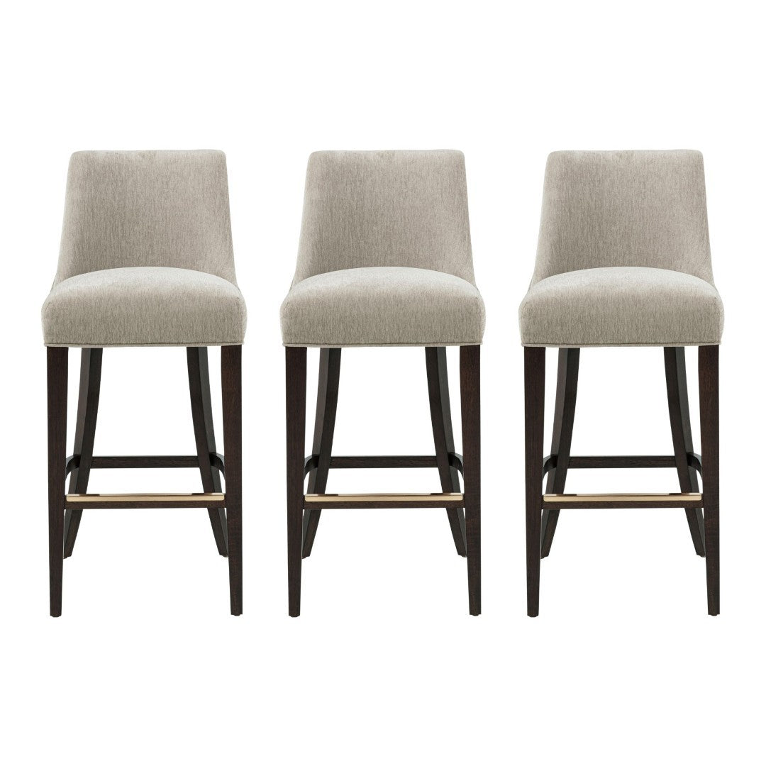 Beever Chenille Barstool with Rubberwood Legs - Elegant Comfort for Yo