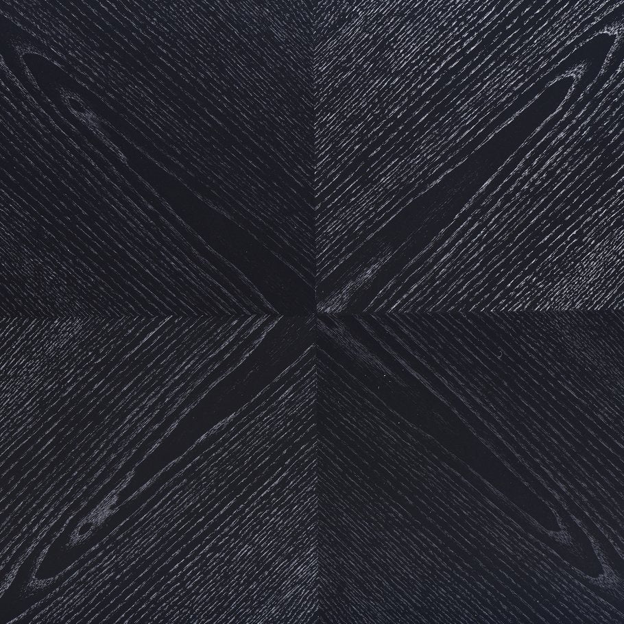 Office 47" Coffee Table Oval Black Wood Top with X-Frame Poplar Legs